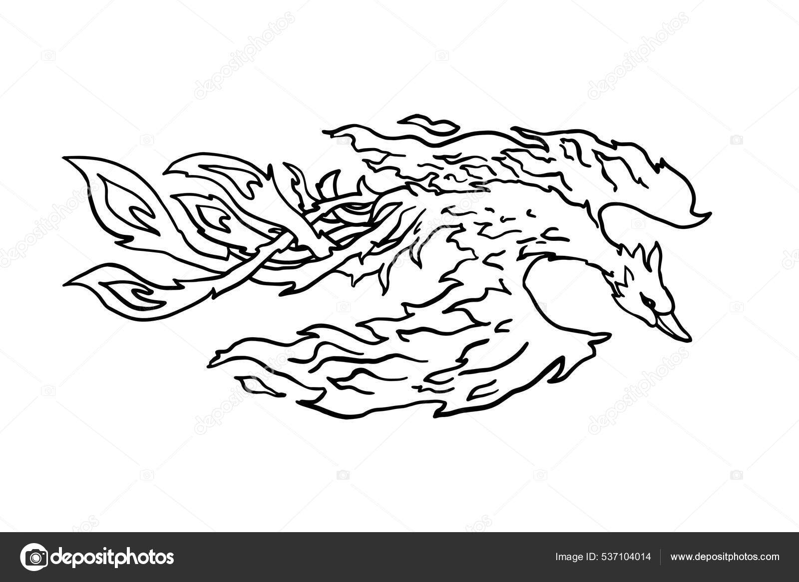 Phoenix Isolated White Background Vector Illustration Stock ...