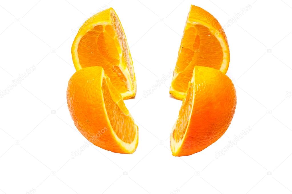 la naranja cortada en cuatro partes — Foto stock © sergiogud321 #18862555