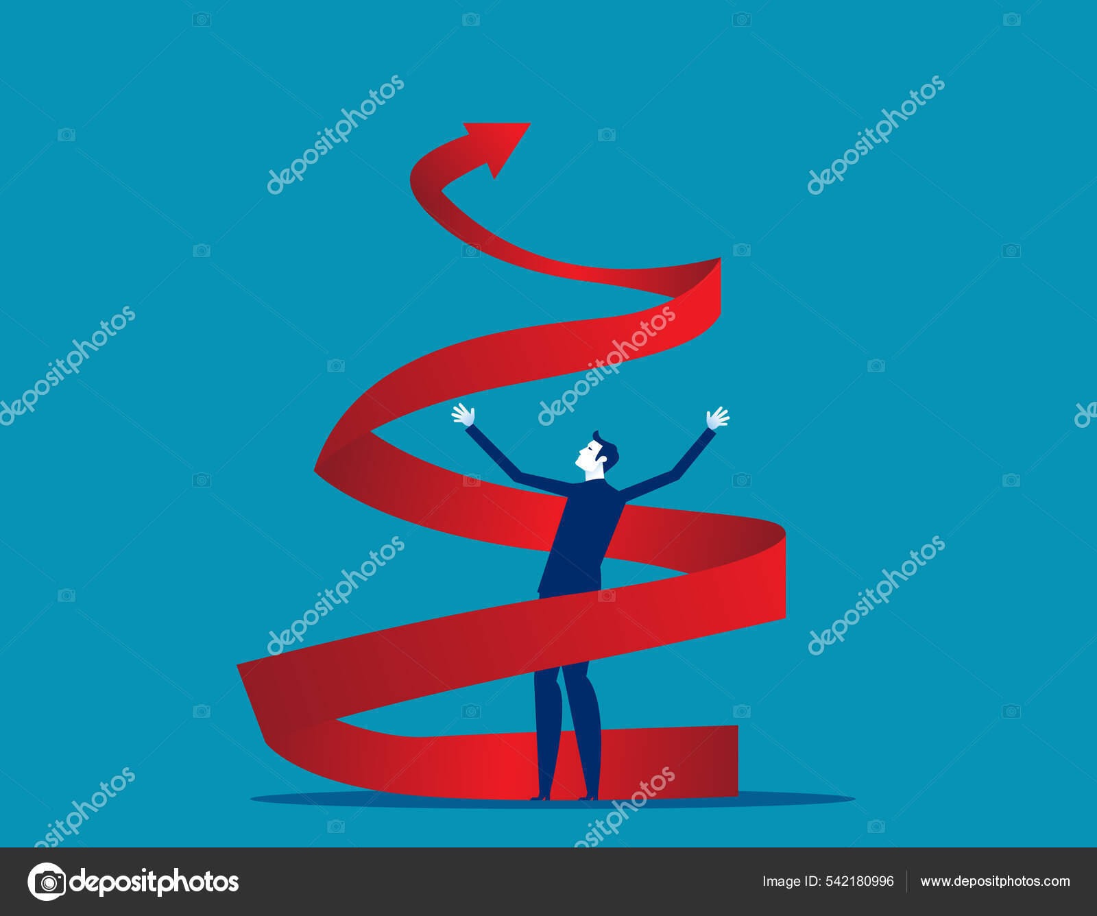 Increase Career Personal Improvement Visualization Upward Spiral Arrow ...