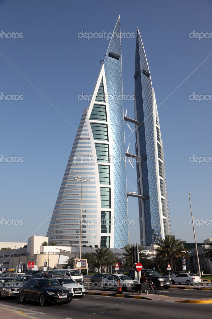 Bahrain World Trade Center Skyscraper. City of Manama, Middle East ...