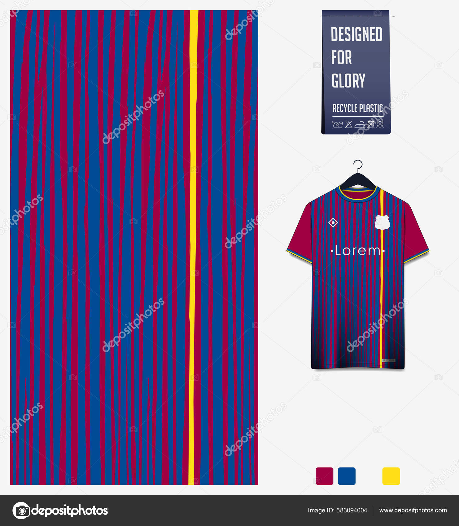 Soccer Jersey Pattern Design Blue Vertical Stripes Pattern Red ...