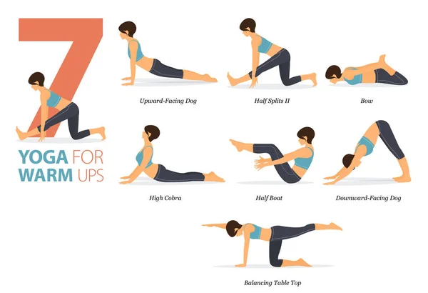 Image vectorielle Infographic Yoga Poses Workout Home Concept Core ...