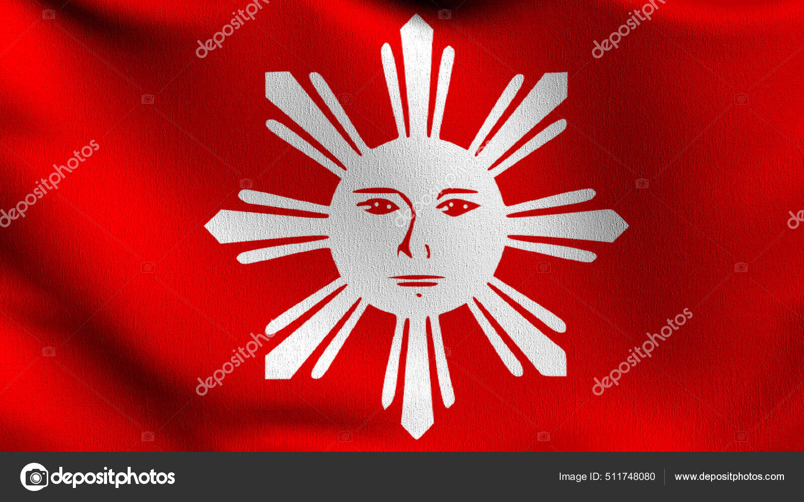 Tagalog People Flag Blowing Wind Rendering Illustration Waving Sign ...