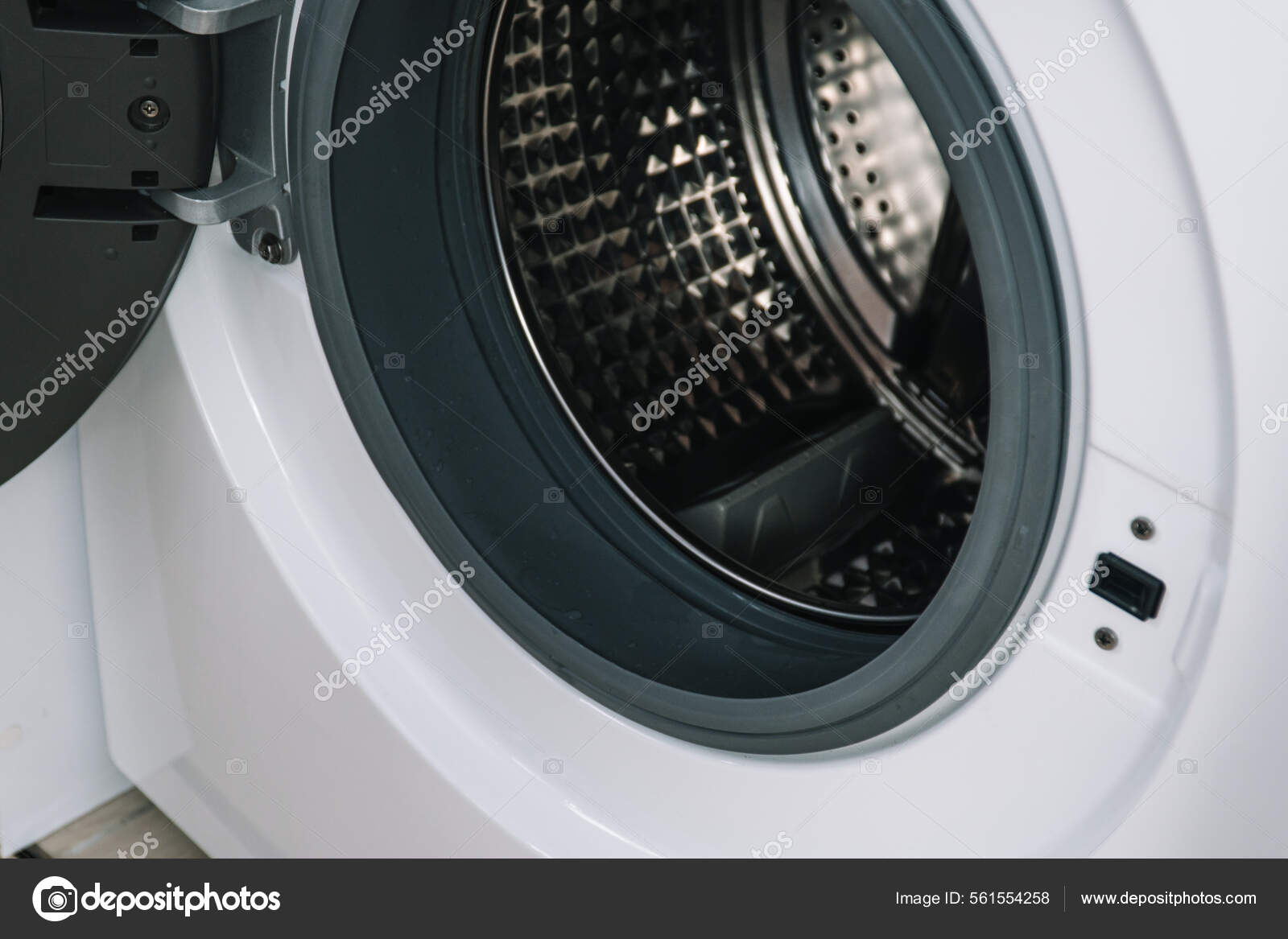 Washing dryer machine inside view of a drum close up — Stock Photo ...