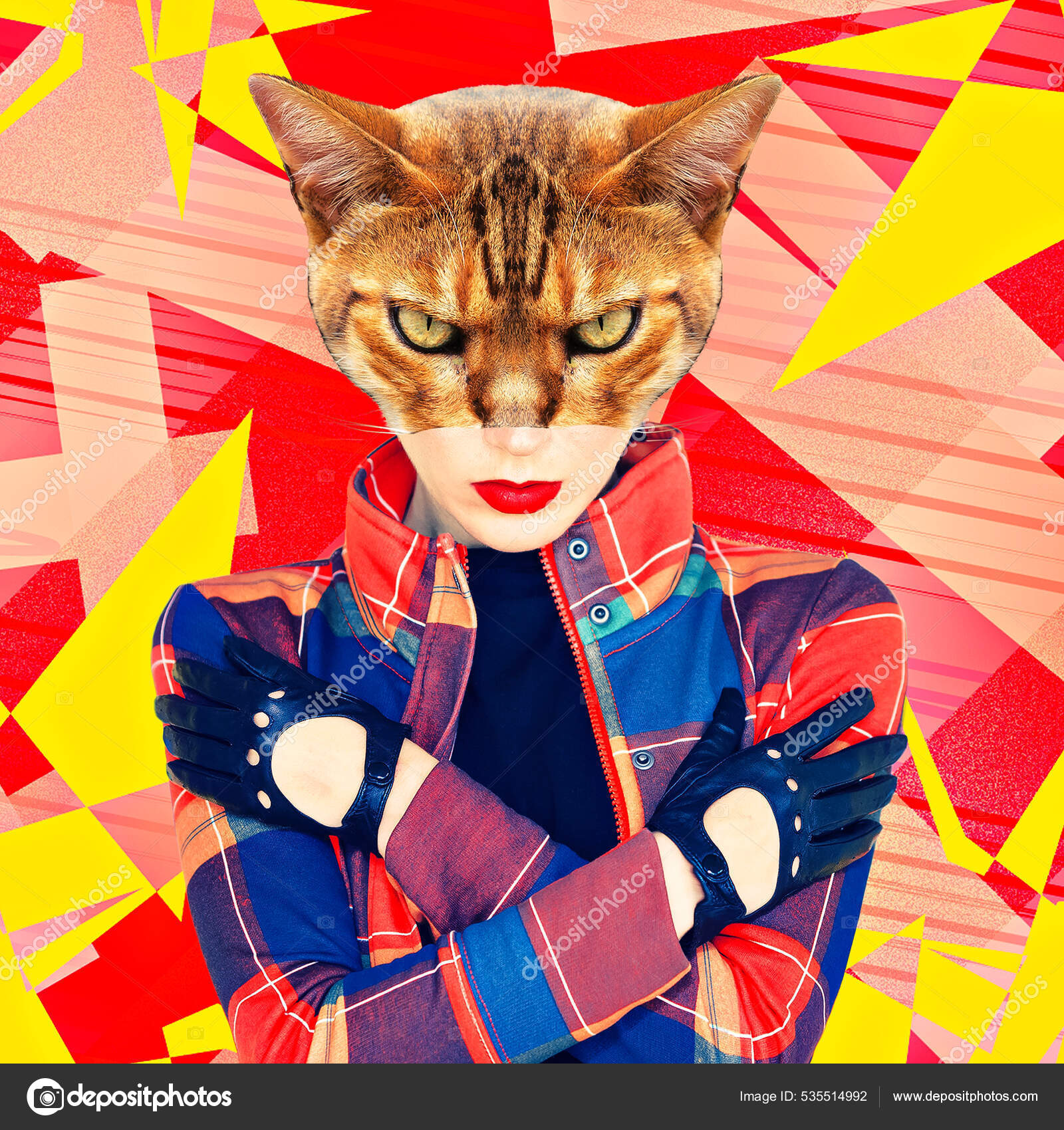 Collage De Otoño De Gatos Gracioso Gatito Naranja, Collage De Fotos