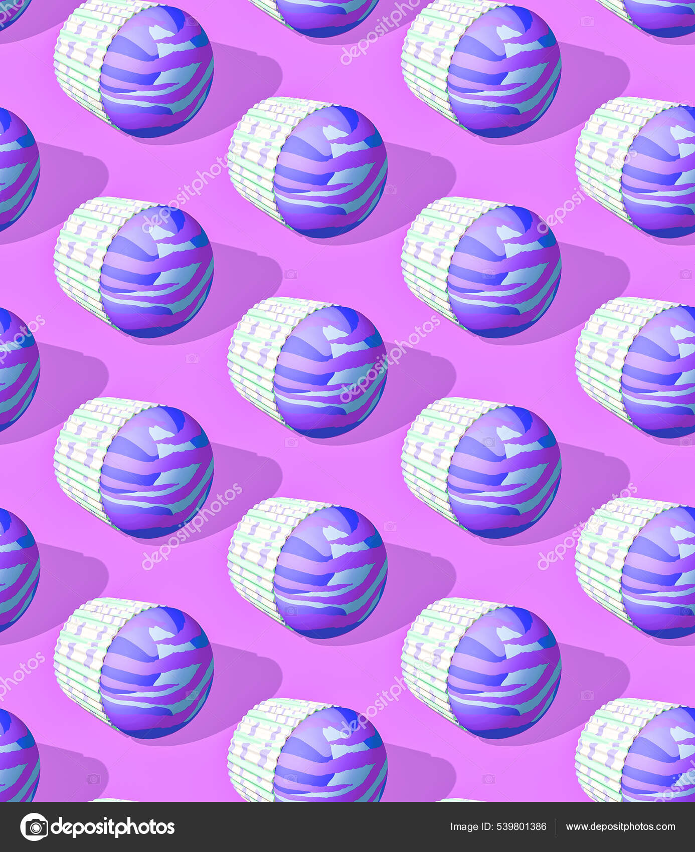 Seamless Isometric Render Pattern Minimal Design Sweet Purple Cake ...