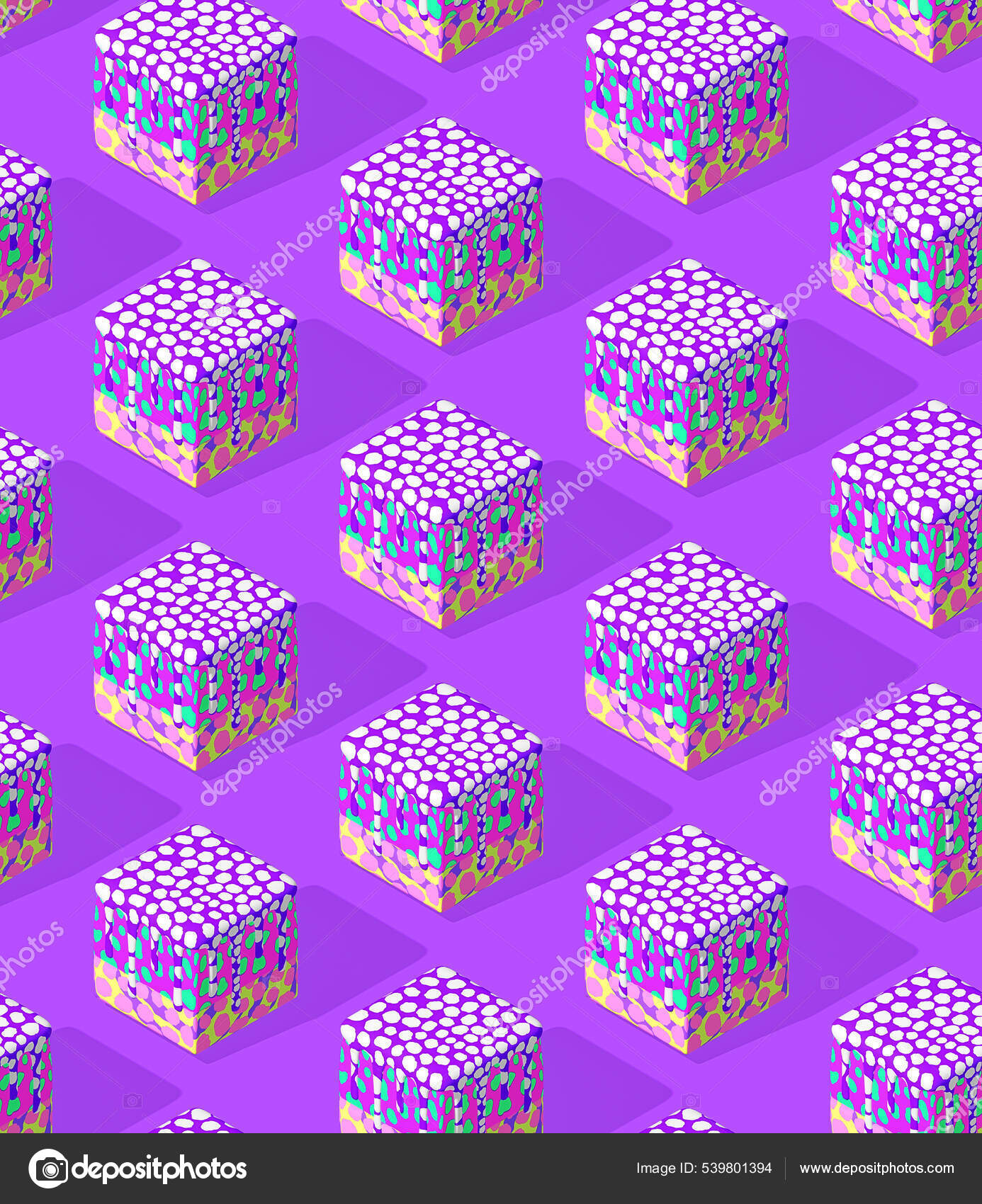 Seamless Isometric Render Pattern Minimal Design Creative Cake Candy ...