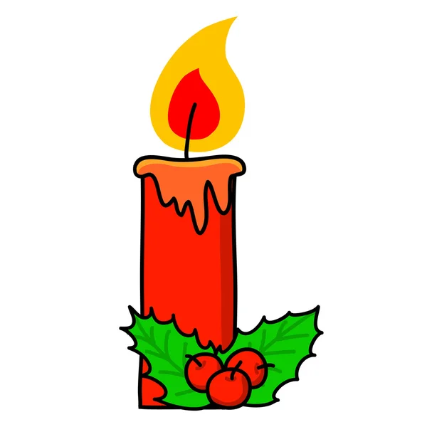 Kerst kaars cartoon — Stockvector © kanate #13428118