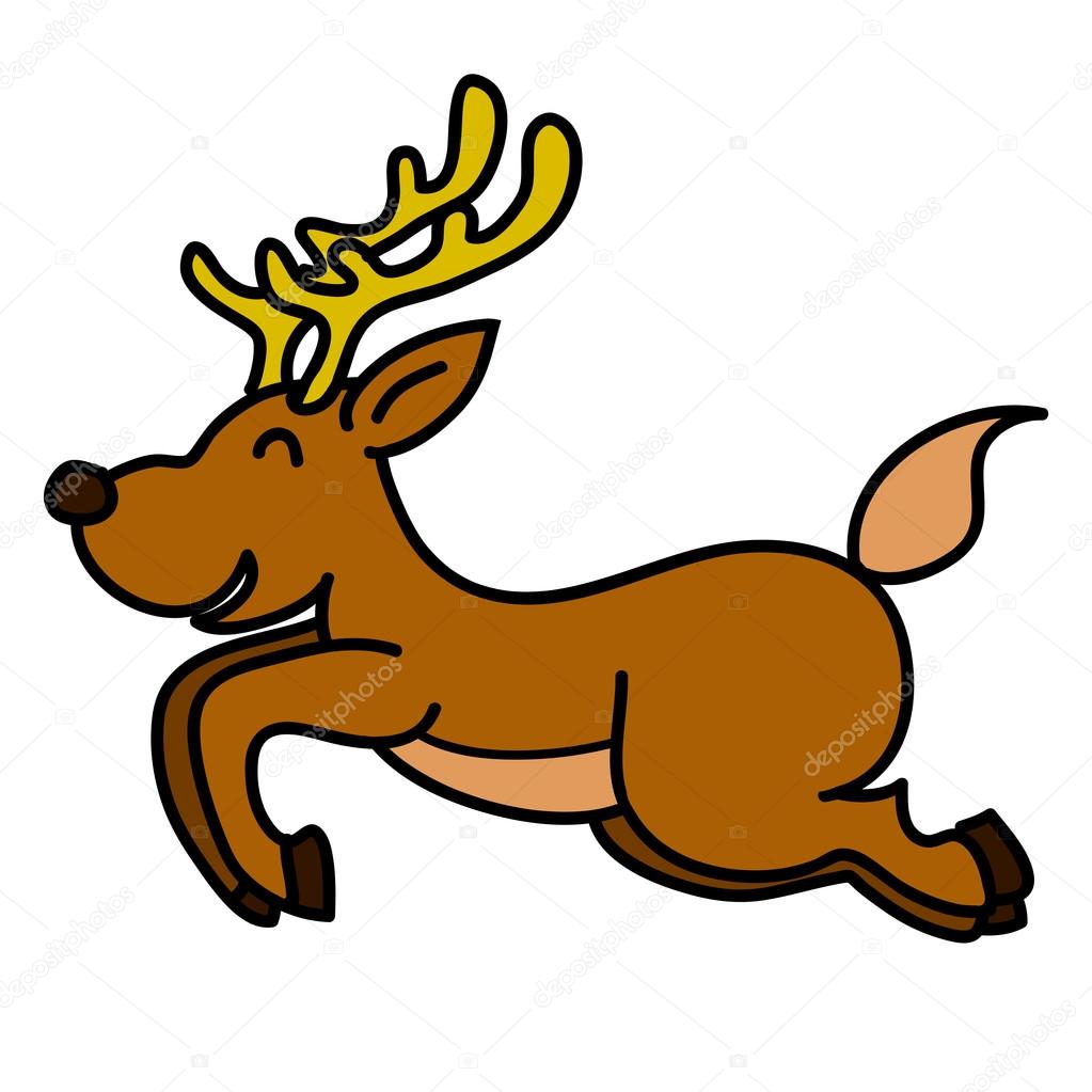 Cartoon Reindeer Flying