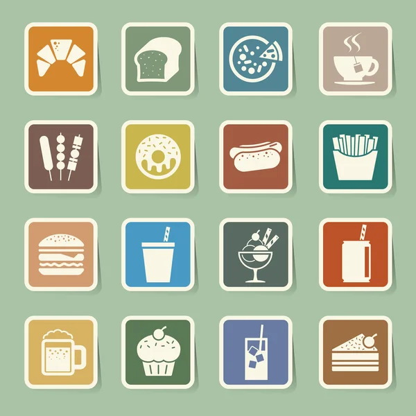 Fast Food sticker icon set — Stock Vector © kanate #22157983
