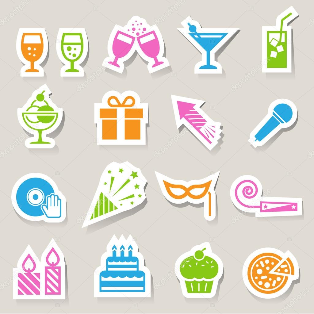 Party and Celebration icon set. Stock Vector Image by ©kanate #37572395