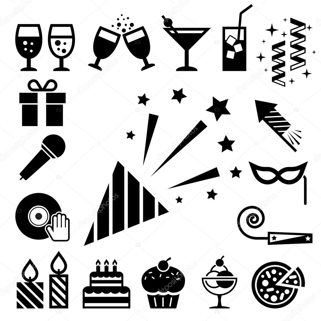 Party and Celebration icon set. Stock Vector by ©kanate 37572407