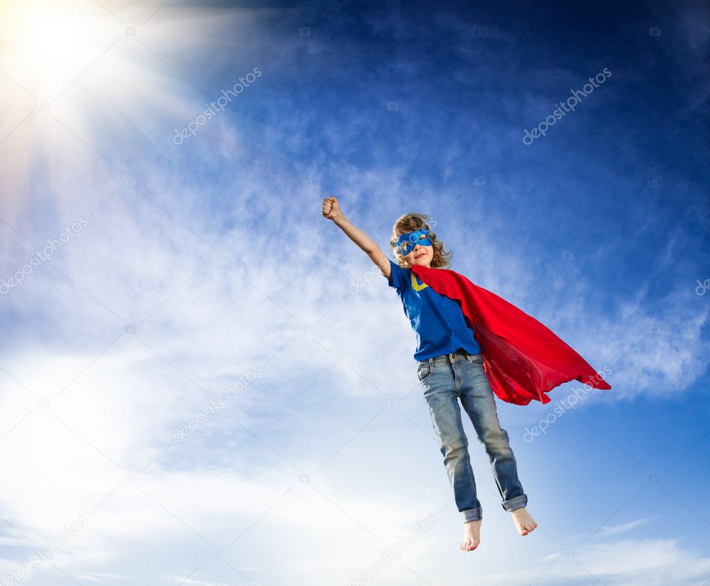 Superhero kid flying Stock Photo by ©Yaruta 41752483