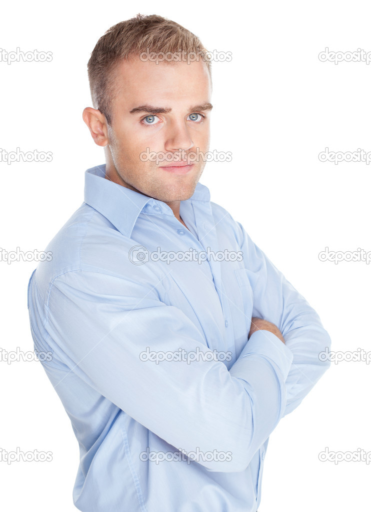 Closeup portrait of young serious businessman — Stock Photo © Gladkov ... Closeup portrait of young serious businessman — Stock Photo © Gladkov ...