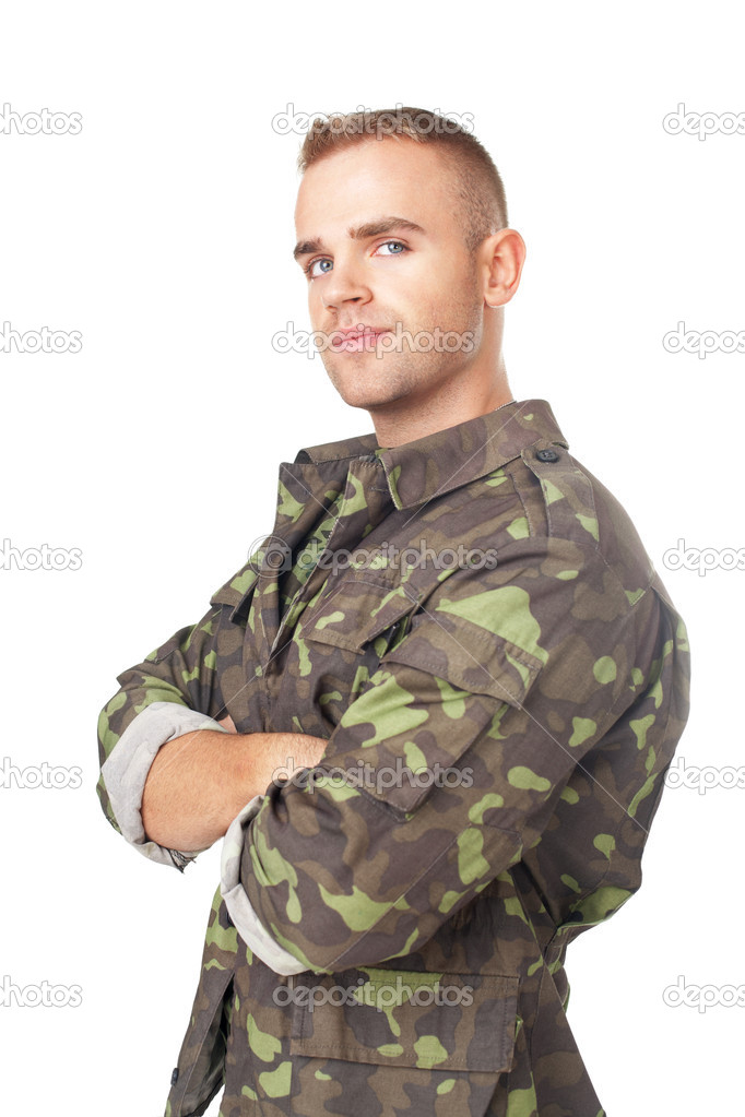 Portrait of pensive young army soldier — Stock Photo © Gladkov #35182961 Portrait of pensive young army soldier — Stock Photo © Gladkov #35182961
