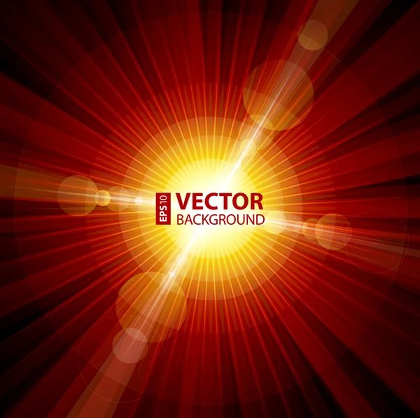 Red color burst of light with lens flare. Stock Vector Image by ...