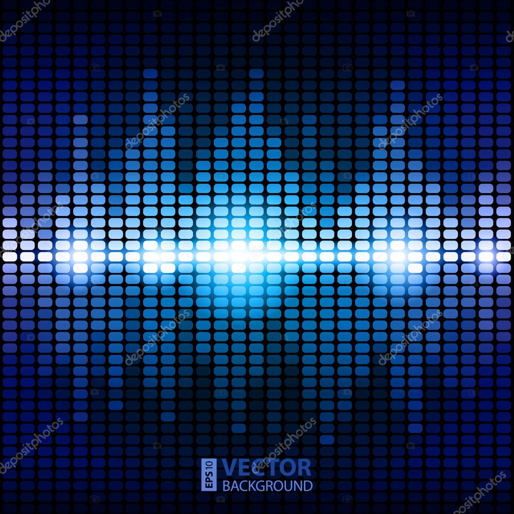 Shining blue digital equalizer background with flares. Stock Vector ...
