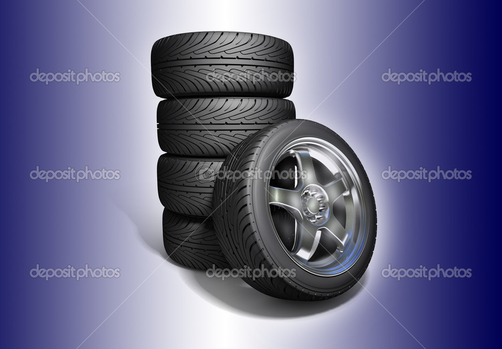 Wheels on a blue background — Stock Photo © ArchManStocker #12455646