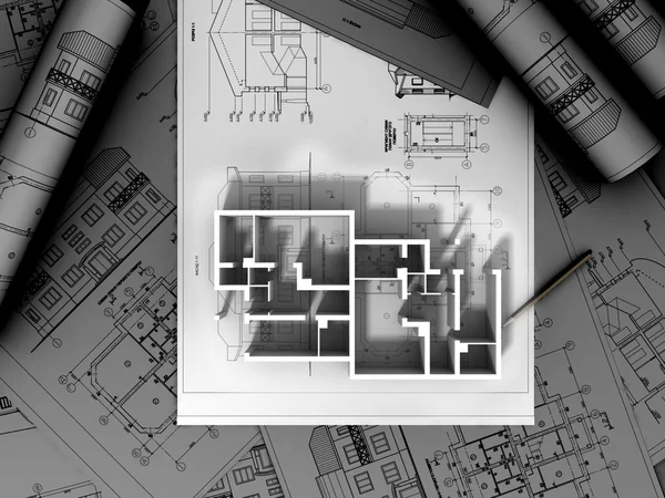 3D plan drawing Stock Photo by ©ArchManStocker 13329346