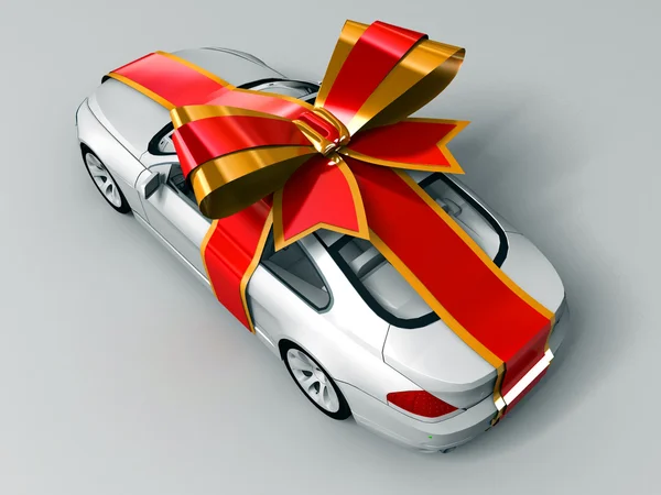 Car gift and red ribbon on isolated background — Stock Photo © Vladru ...