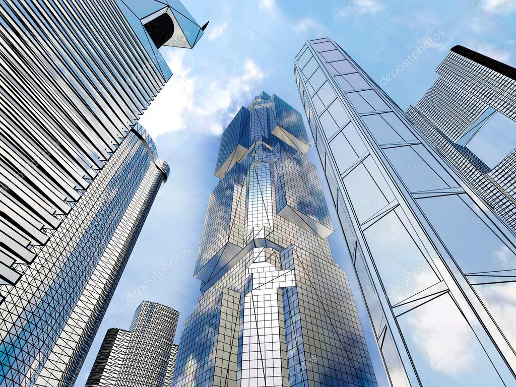 Corporate buildings in perspective — Stock Photo © ArchManStocker #13324205