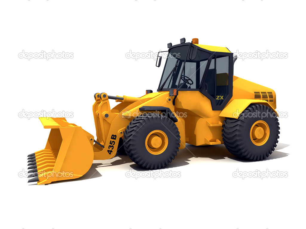 Isolated bulldozer Stock Photo by ©ArchManStocker 13327900