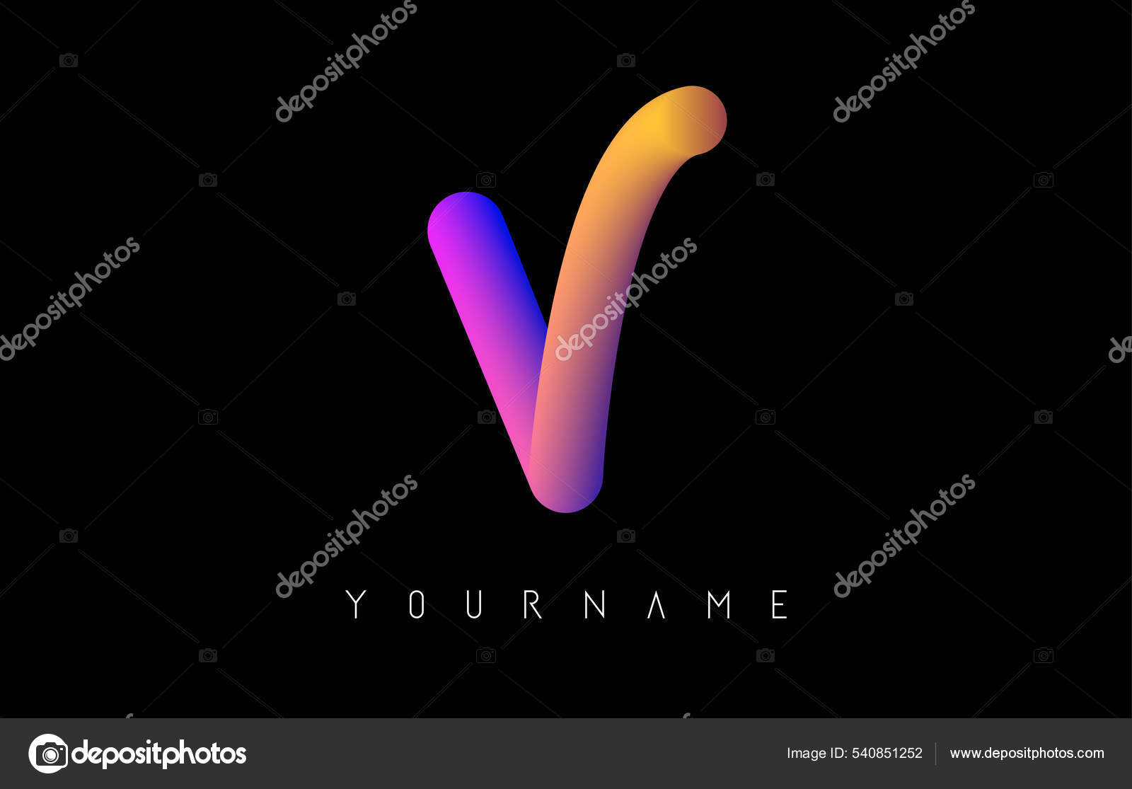 Letter Logo Rainbow Gradient Effect Creative Vector Illustration ...