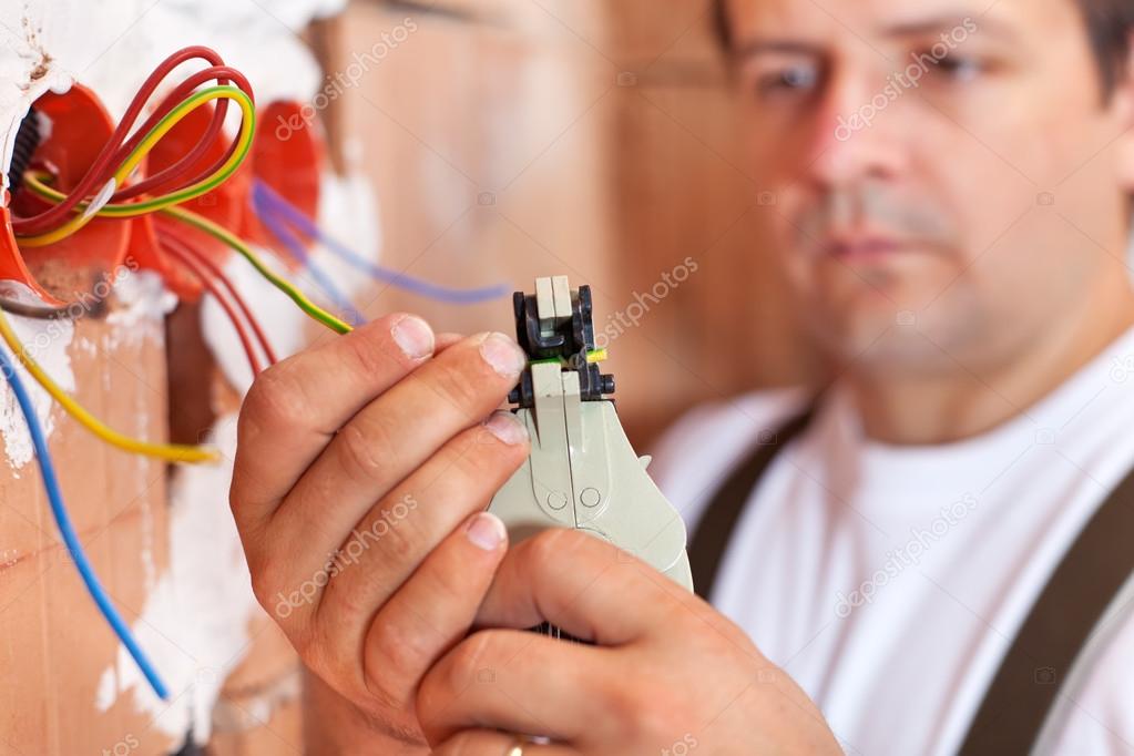 Installing electricity in a new building — Stock Photo © lightkeeper ...