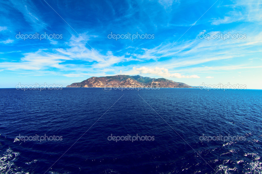 Elba island Tuscan Archipelago from the ship Stock Photo by ...