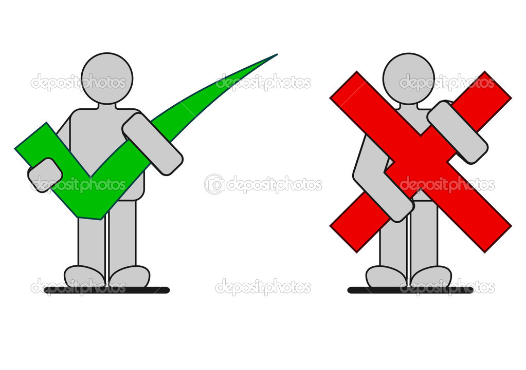 Iconos correctos e incorrecto — Foto de stock © snehitdesign #32441335