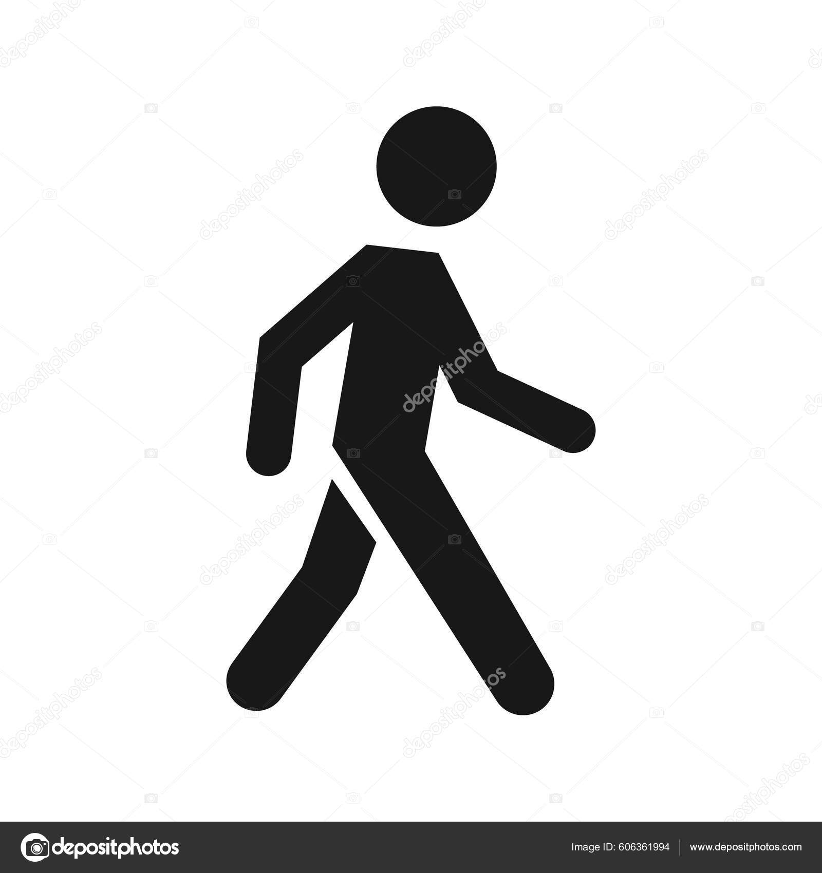 Walking Man Icon People Walk Sign White Background Vector Illustration ...