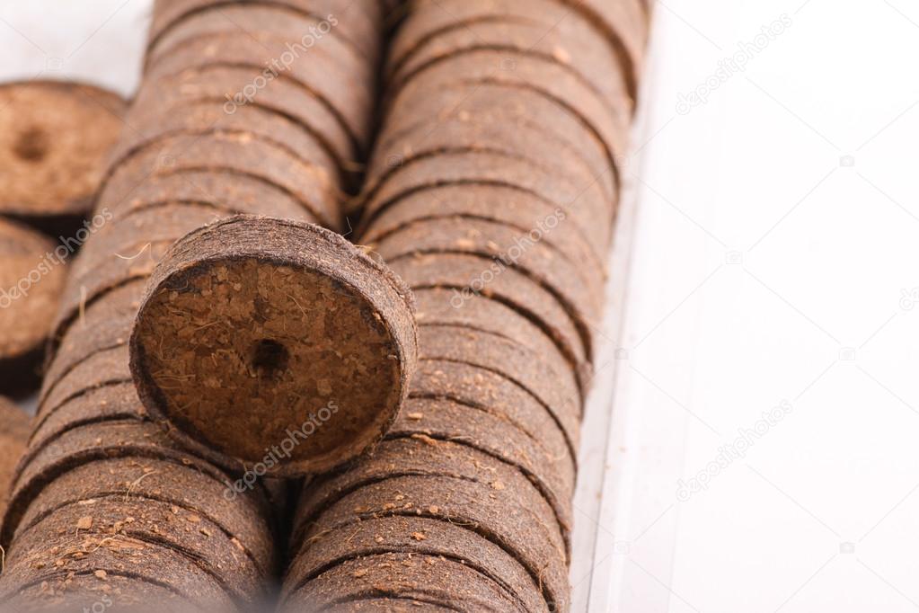 Coconut tablets for growing Stock Photo by ©wasja 45426857
