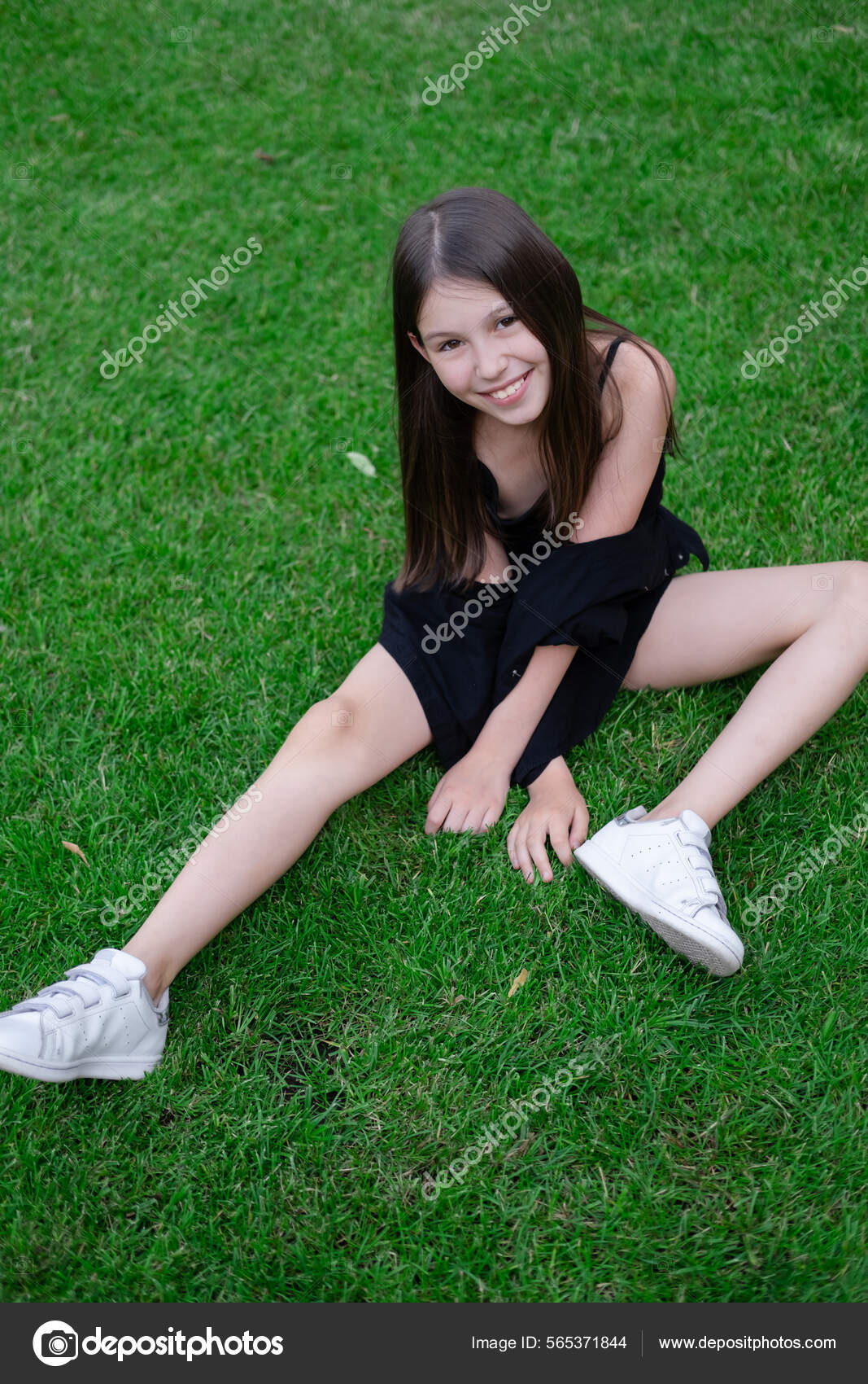 Portrait Adorable Teen Brunette Girl Black Clothes Charming Ukrainian ...