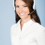 Support phone operator in headset, isolated Stock Photo by ©g_studio 10567451