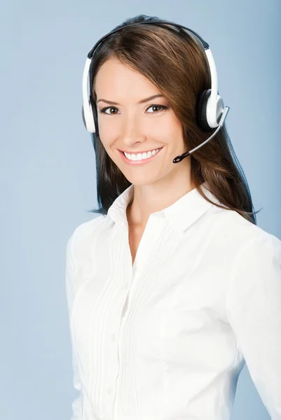 Support phone operator in headset, isolated — Stock Photo © g_studio #10567451