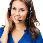 Support phone operator in headset, isolated Stock Photo by ©g_studio 10567451