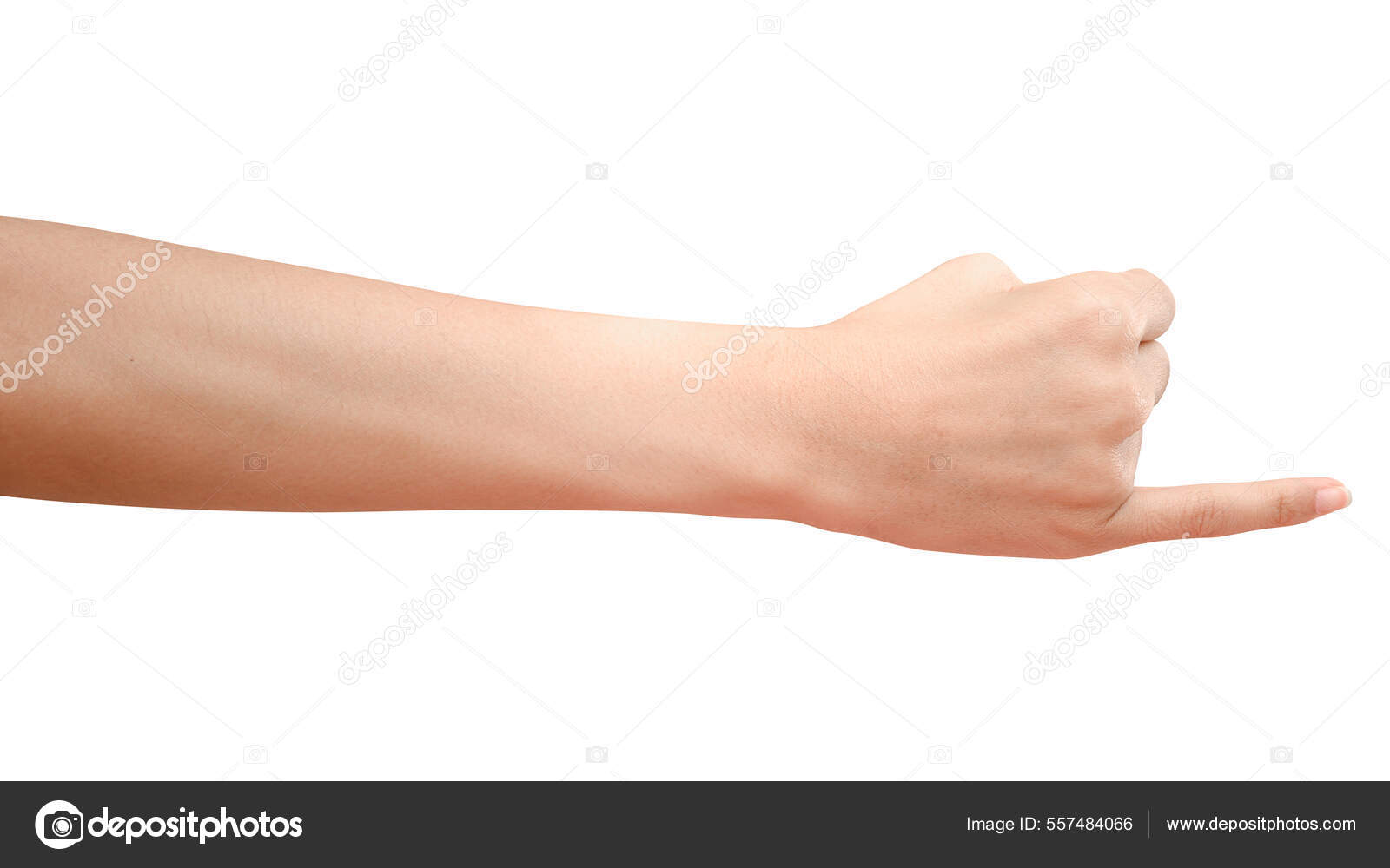 Closeup Hand Showing Little Finger Sign Isolated White Background ...