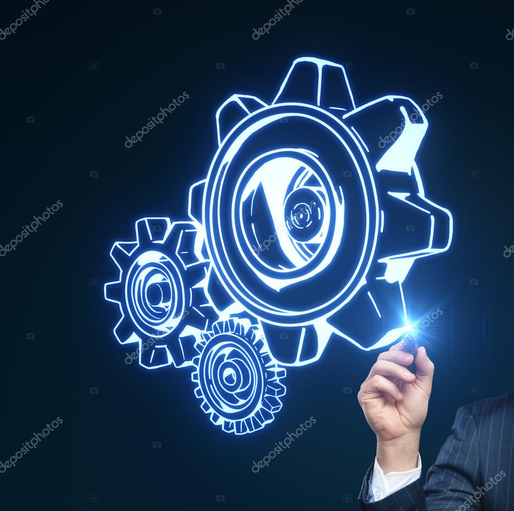 Hand drawing gears — Stock Photo © peshkova #12838018
