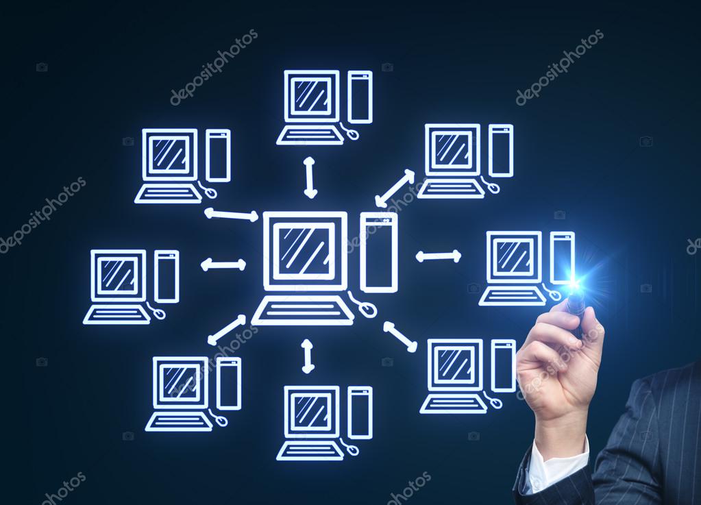 Drawing computer network Stock Photo by ©peshkova 12838028