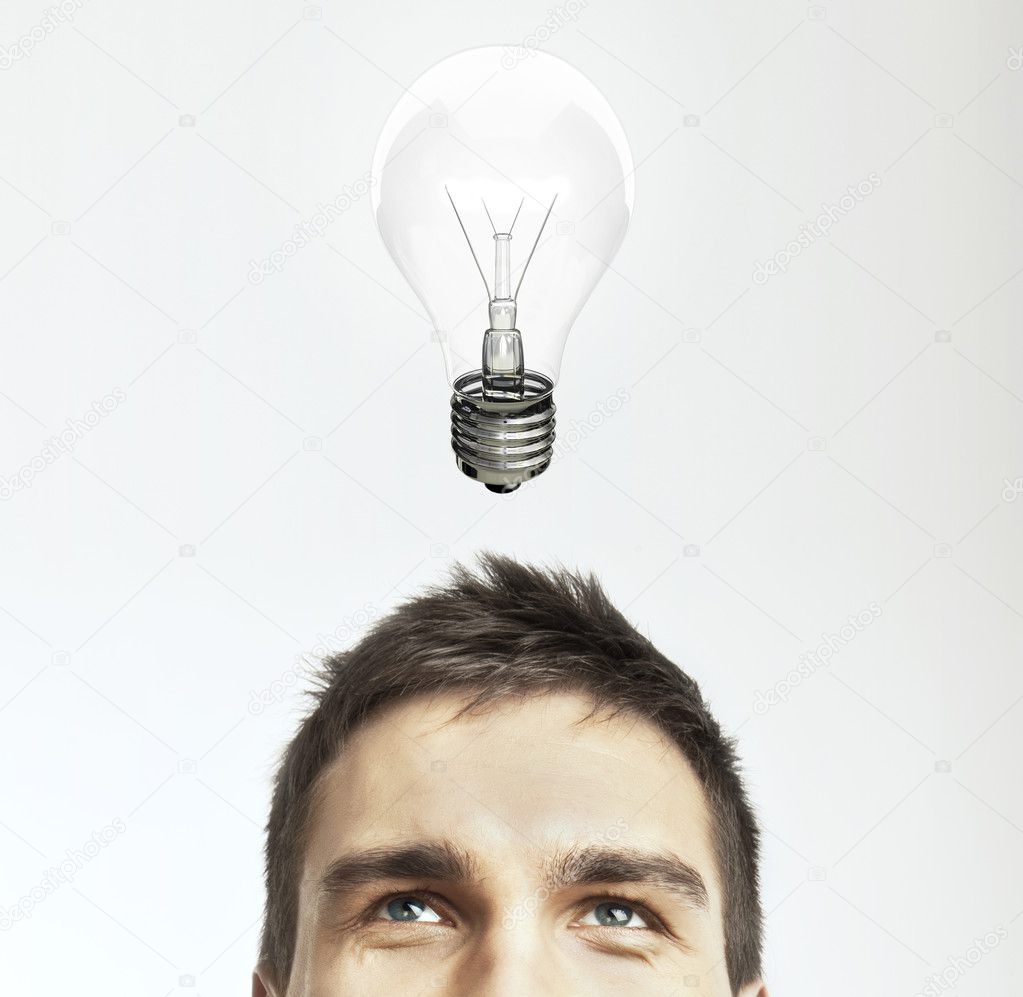 Man with lamp — Stock Photo © peshkova #17371163