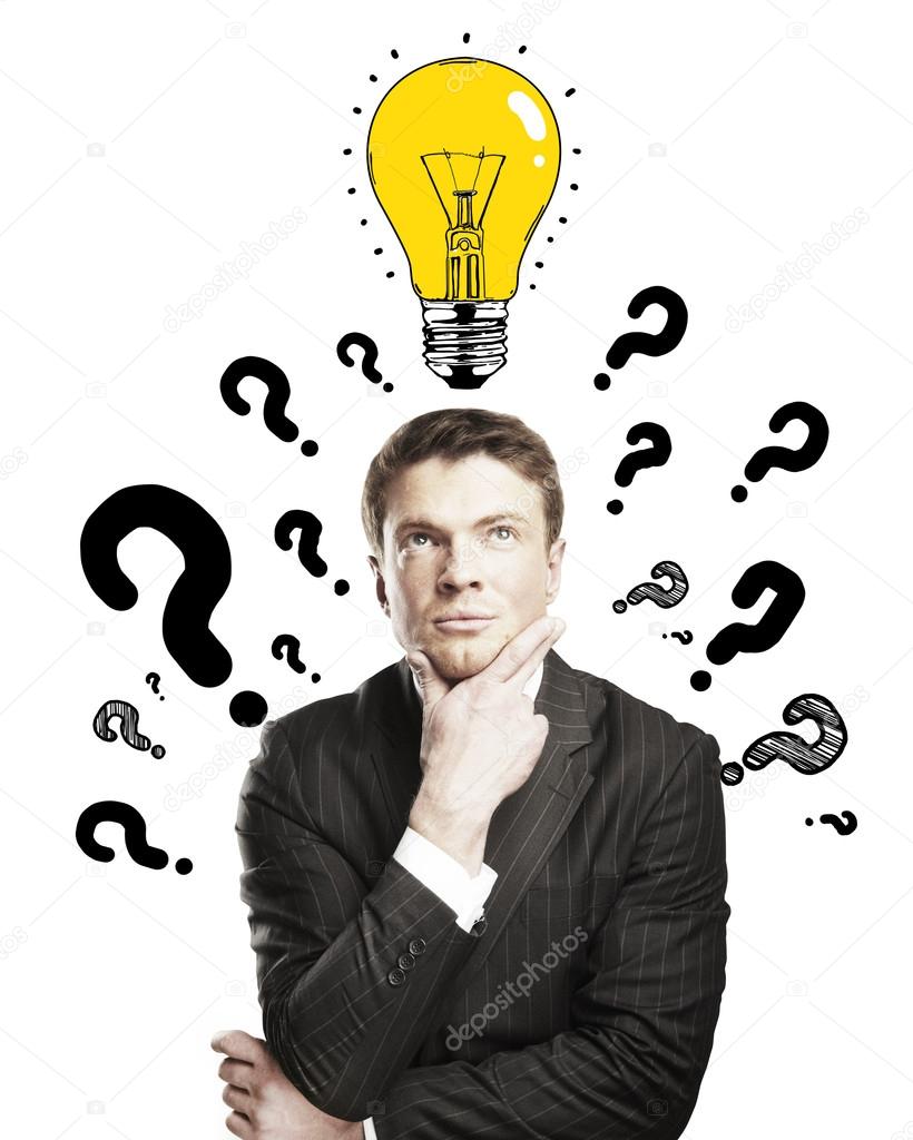 Man with question mark — Stock Photo © peshkova #19024283