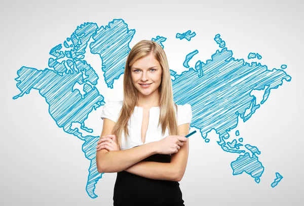 Woman and map Stock Photo by ©peshkova 19678331