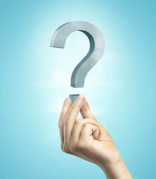 Female hand holding up a question mark from the left Stock Photo by ...
