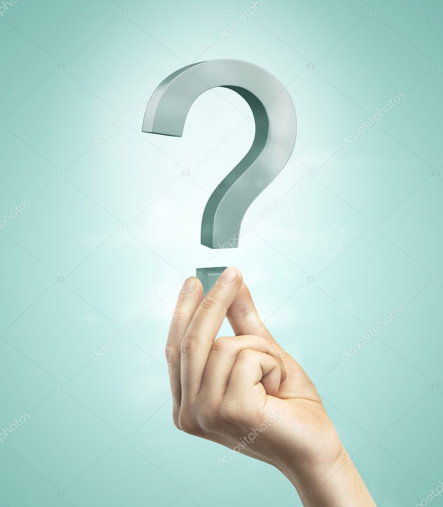 Hand holding question mark Stock Photo by ©peshkova 27832989
