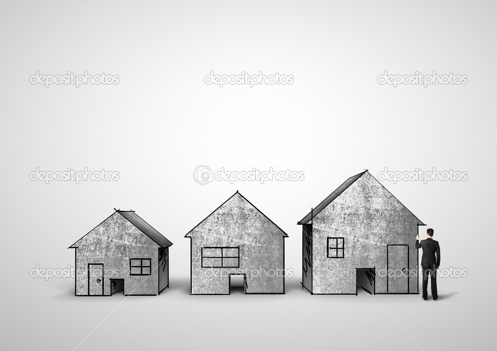 Man drawing houses Stock Photo by ©peshkova 31061227
