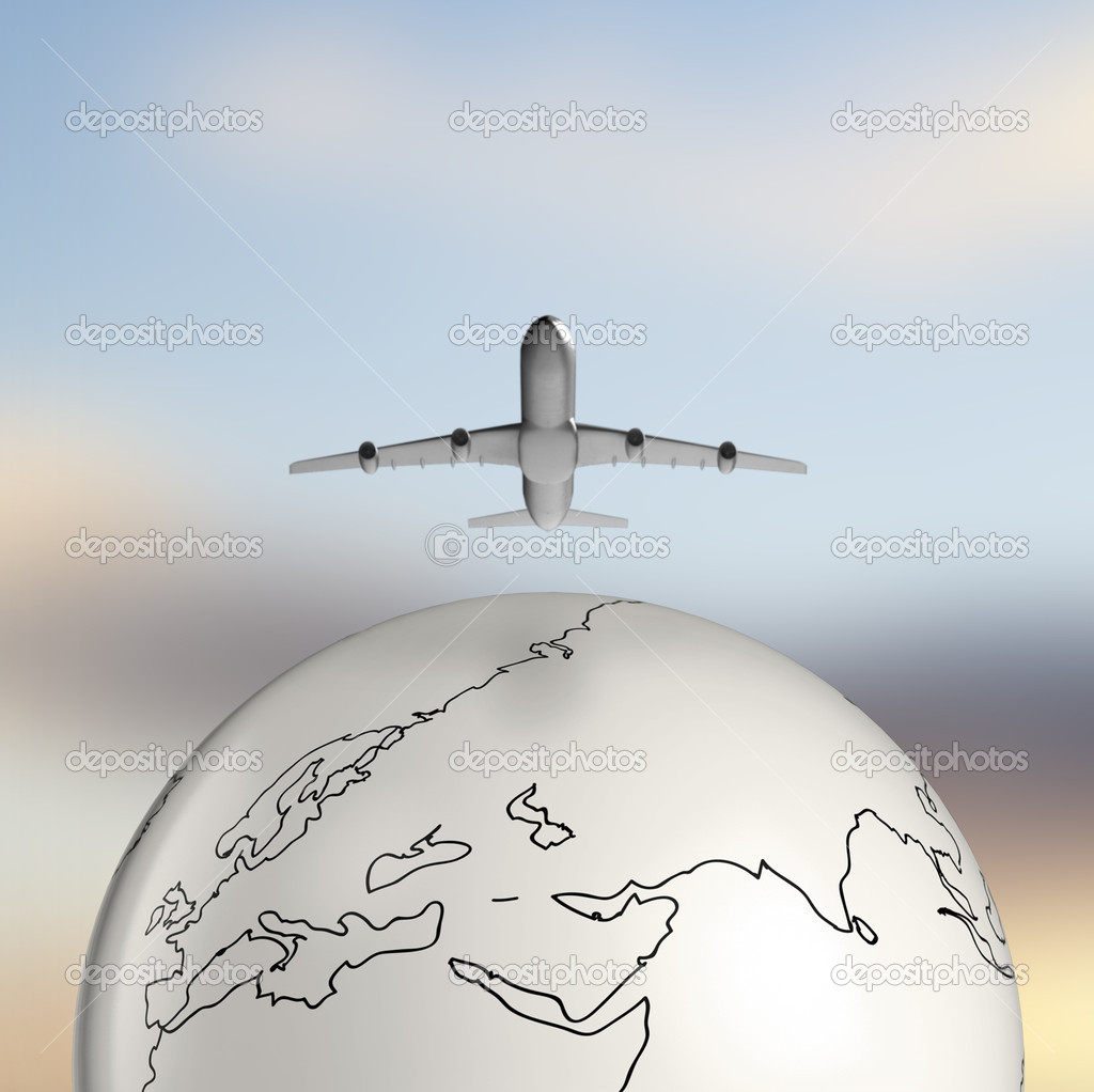 Earth and airplane Stock Photo by ©peshkova 37256245