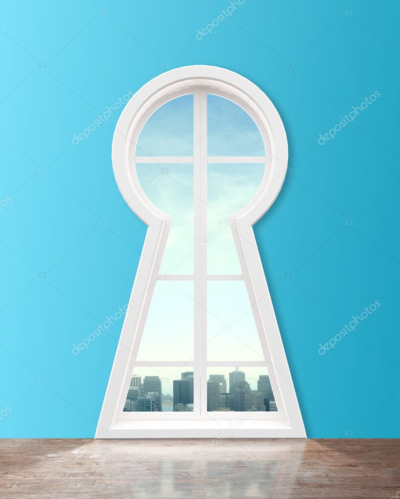 Window in form keyhole Stock Photo by ©peshkova 39522967