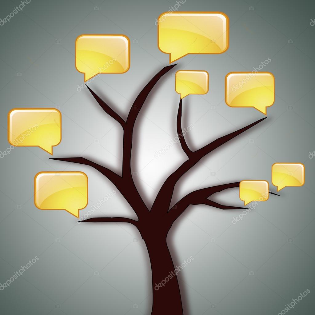 Illustration of tree with sandwiches communication — Stock Photo ...