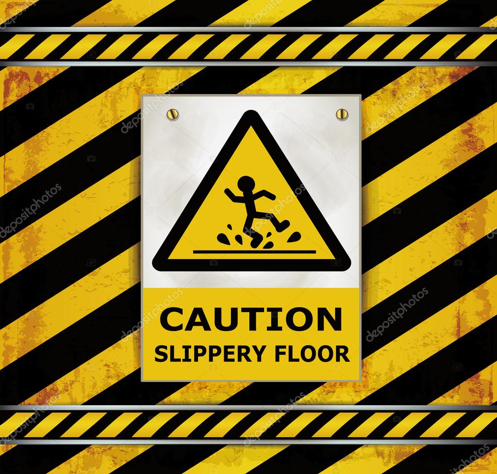 Sign caution blackboard caution slippery floor Stock Vector by ©Mondi.h ...