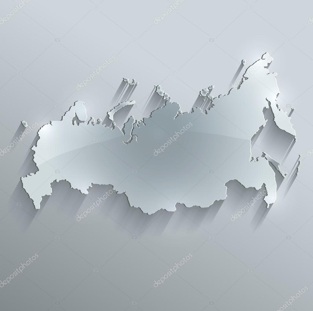 Russia map glass card paper 3D raster — Stock Photo © Mondi.h #35298491